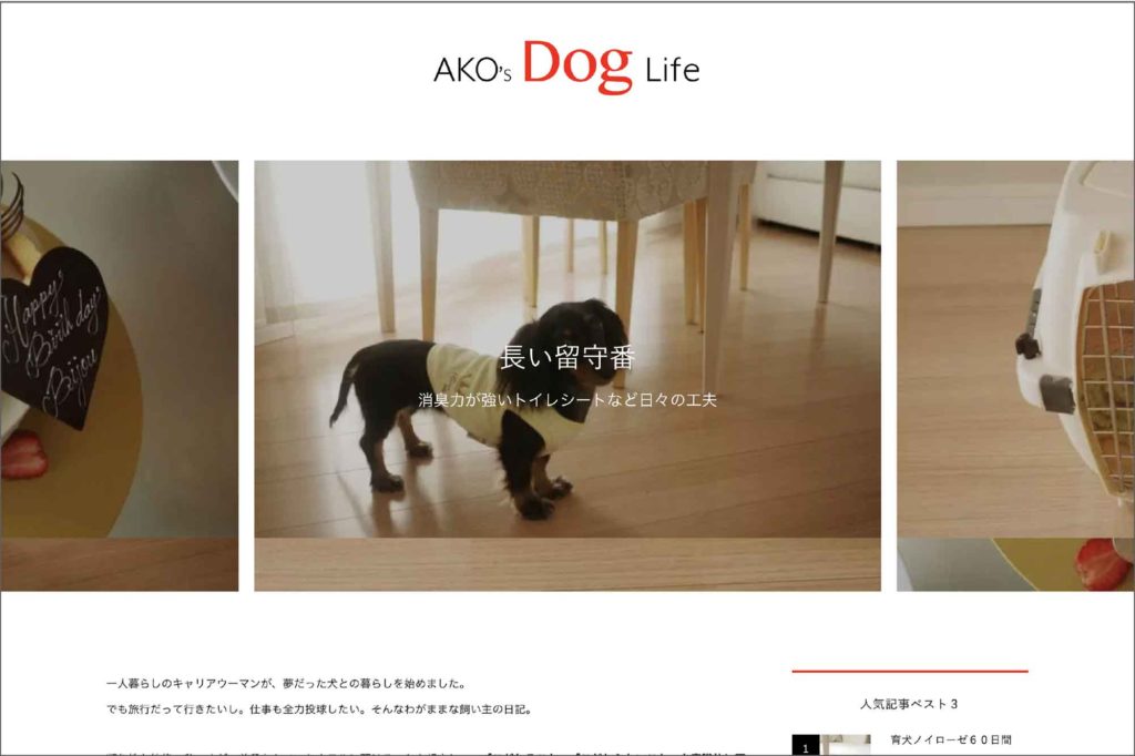 ホームページ作品：AKO’s DOG LIFE | 横浜・藤沢・辻堂の個人指導で学ぶワードプレスでホームページ作成レッスン教室・BDマンツー ...